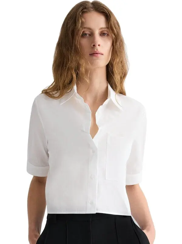 TWP Short Lived Shirt In Cotton Poplin - White