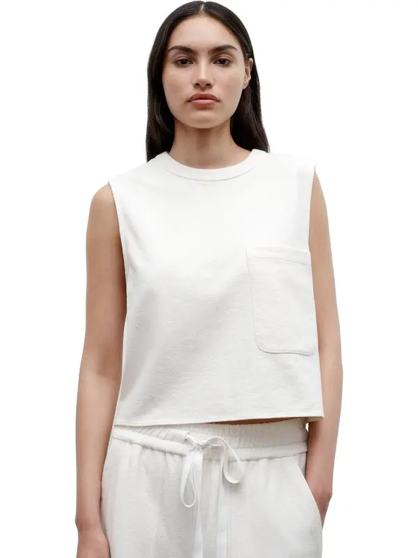 TWP Cropped Muscle Tank Top - Ivory