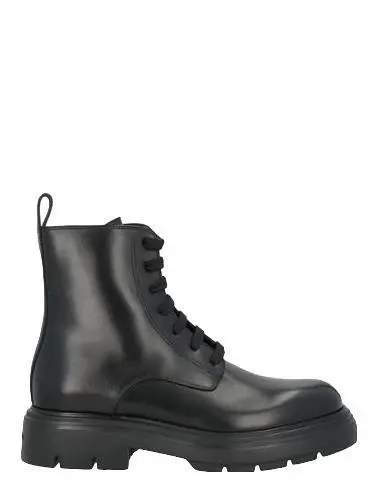 FERRAGAMO Leather Lace-up Ankle Boots - Black