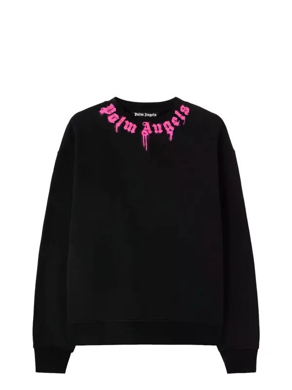 Palm Angels Logo Crew-neck Sweatshirt - Black