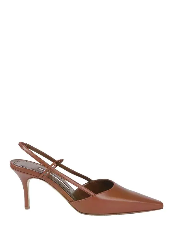 Manolo Blahnik 70mm Slingback Pointed-toe Pumps - Brown