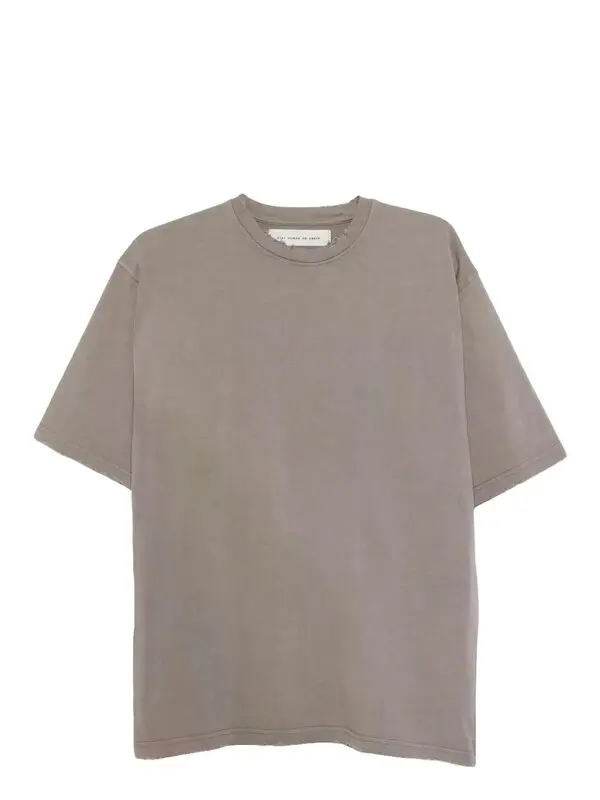 STAY HUMAN ON EARTH Frayed T-shirt - Neutrals