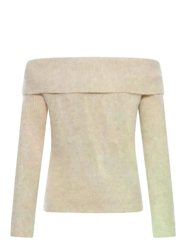 Rick Owens Ls Cowl Ribbed Sweater - Neutrals