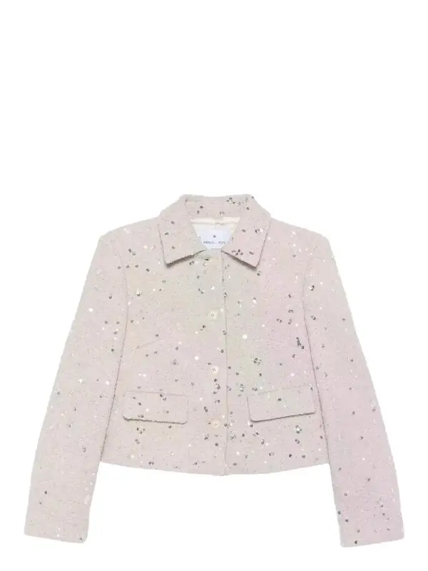 MANUEL RITZ Sequin-embellished Bouclé Coat - Neutrals