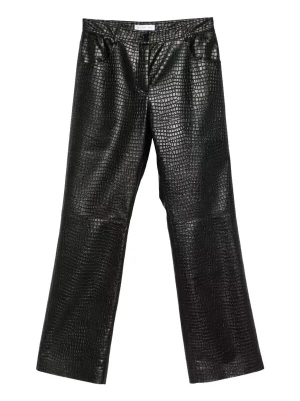 MANUEL RITZ Faux-leather Trousers - Black
