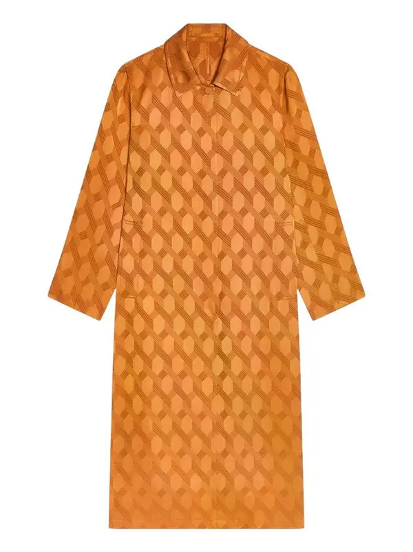 Dries Van Noten Patterned Jacquard Coat - Orange