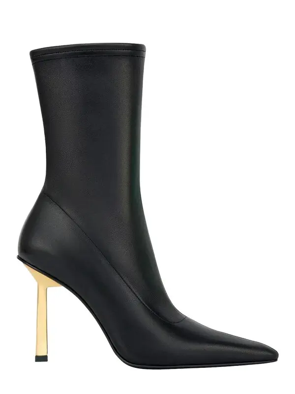 POTAMY Leather Ankle Boots - Black