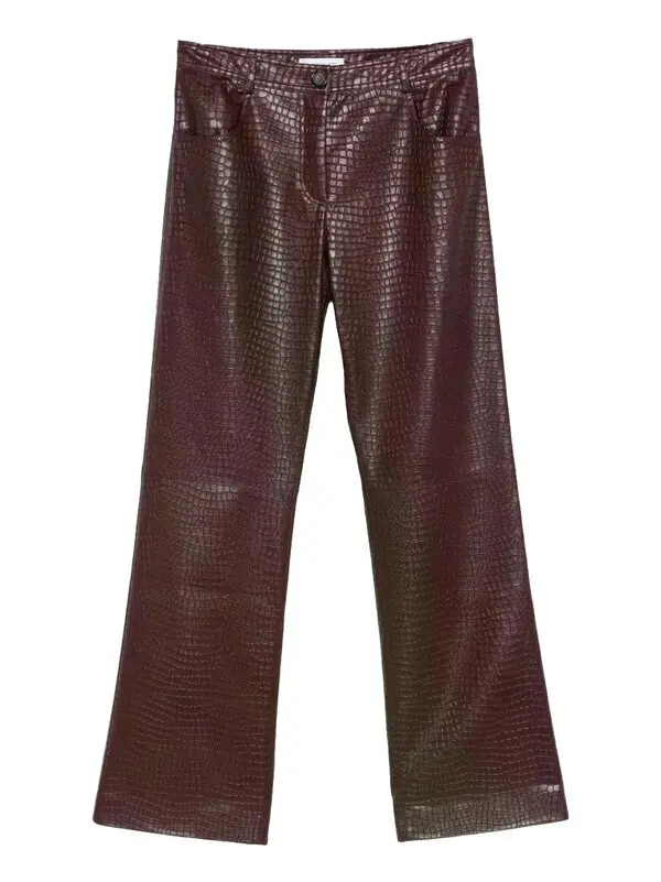 MANUEL RITZ Faux-leather Trousers - Red