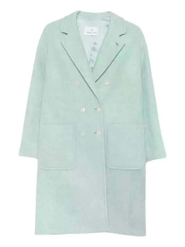 MANUEL RITZ Patch-pocket Double-breasted Coat - Blue