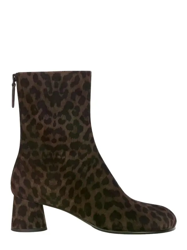 POTAMY 50mm Leopard-print Ankle Boots - Brown