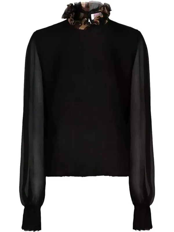 Emilio Pucci Ruffled Balloon-sleeve Blouse - Black