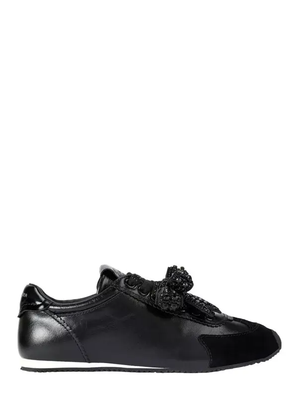Kurt Geiger Islington Bow Leather Sneakers - Black
