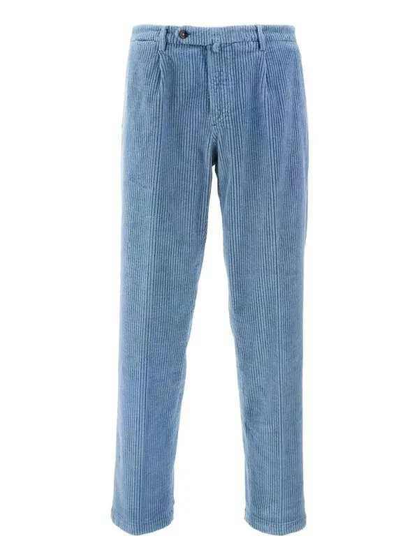 BRIGLIA 1949 Ribbed Flap-pocket Trousers - Blue