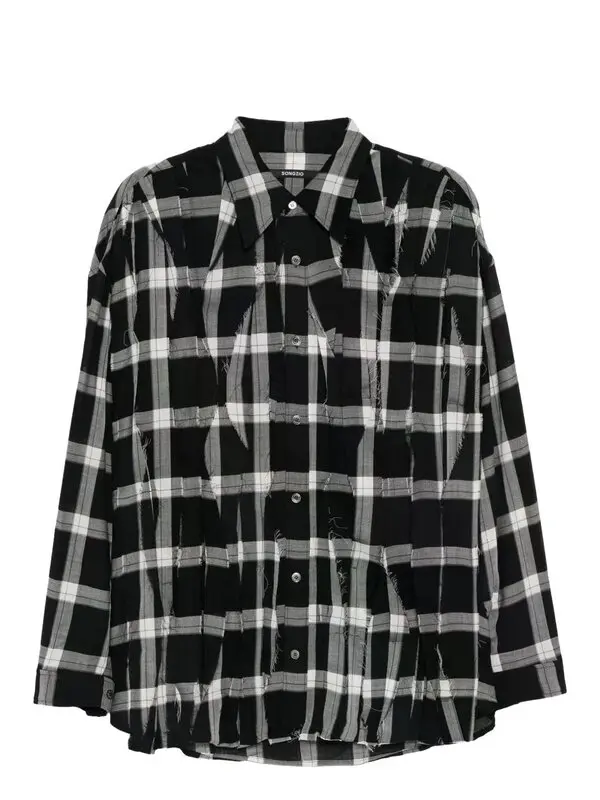 SONGZIO Checkered-plaid Shirt - Black