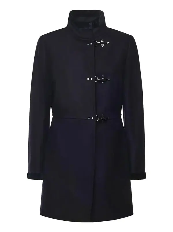 FAY Toggle-fastening Single-breasted Coat - Blue