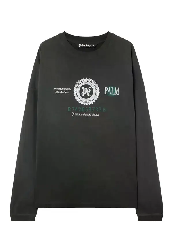 Palm Angels Dollar-graphic Long-sleeve T-shirt - Black