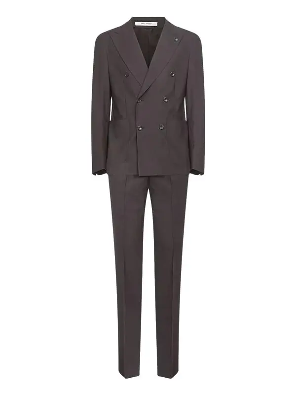 Tagliatore Peak-lapel Double-breasted Suit - Brown