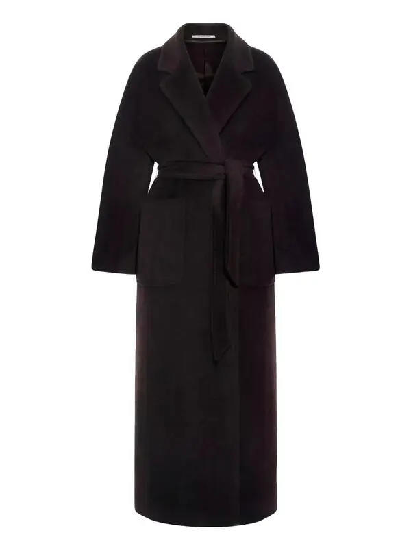 Tagliatore Belted Alpaca Wool Coat - Brown