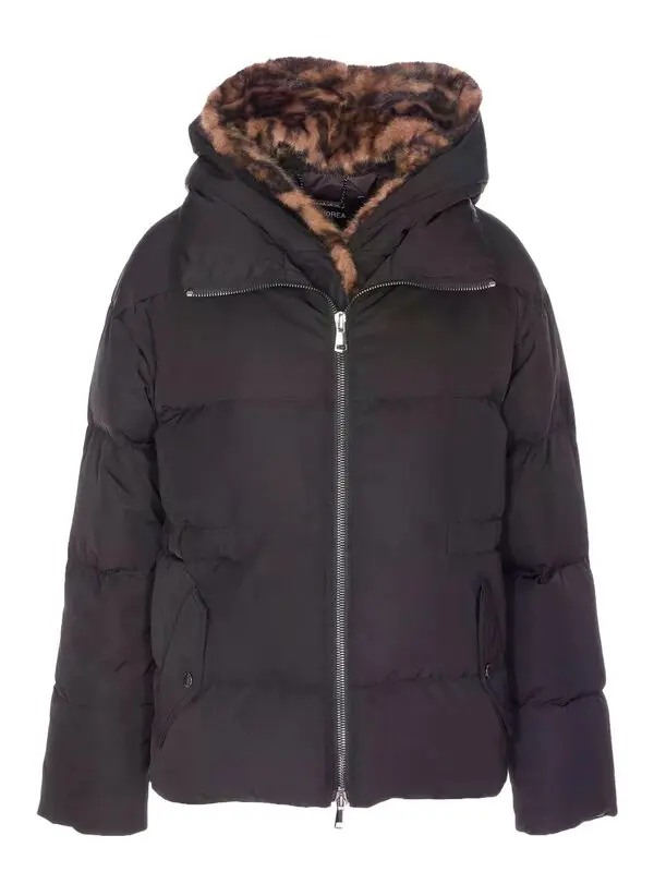 LOU ANDREA Padded Jacket With Removable Hood - Black