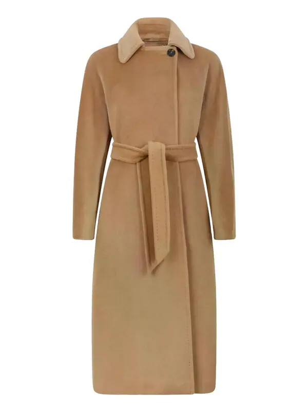 Max Mara Belted Collared Coat - Brown