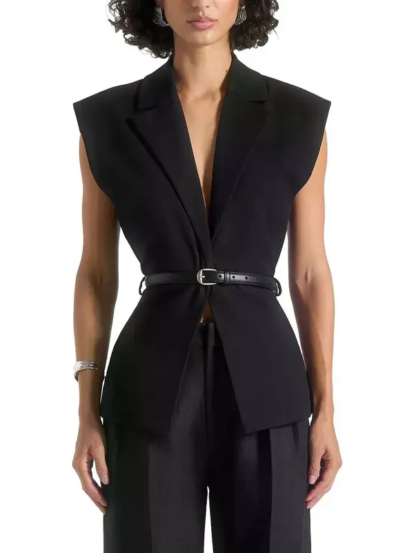Manière De Voir Belted Waistcoat - Black