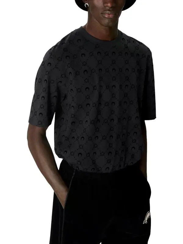 MARINE SERRE Moon Floral Print T-shirt - Black