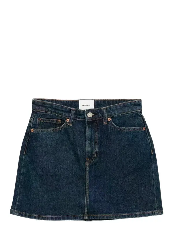 REFORMATION Lydia Denim Skirt - Blue