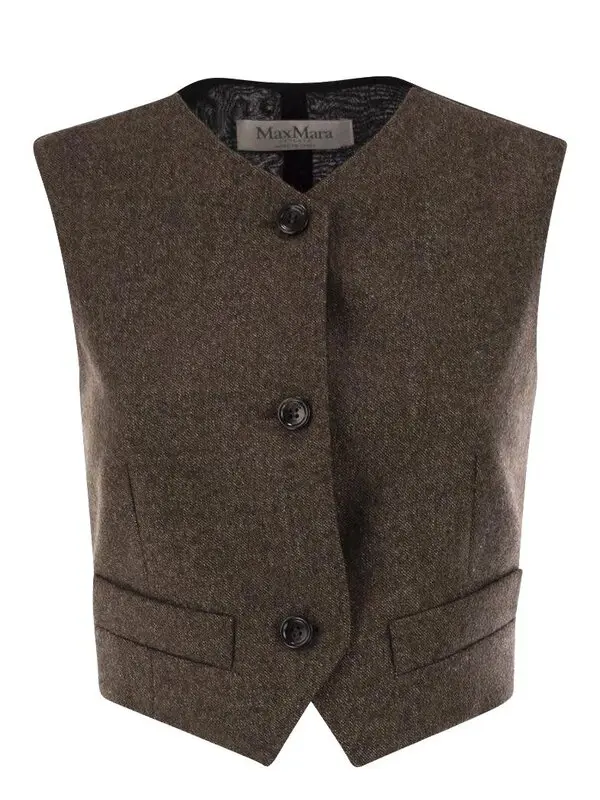 Max Mara Wool Felt Waistcoat - Brown