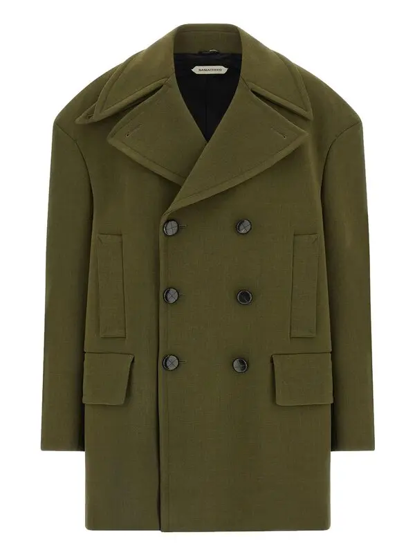 NAMACHEKO Douglas' Double-breasted Coat - Green