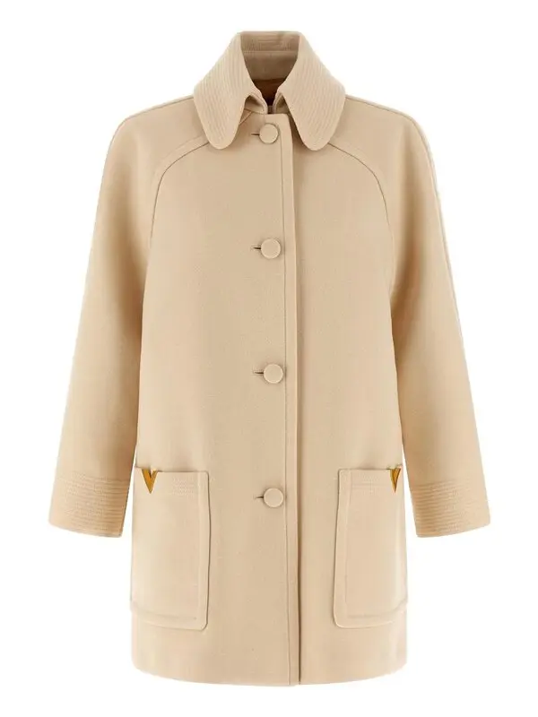 Valentino Garavani Wool Drap Coat - Beige