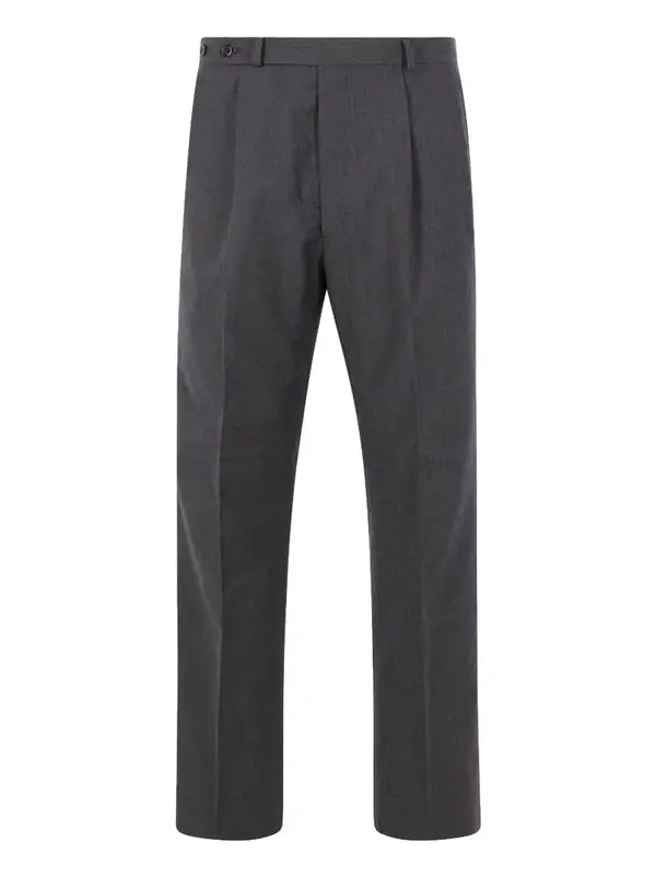 Prada Slim-fit Wool And Cotton Trousers - Grey
