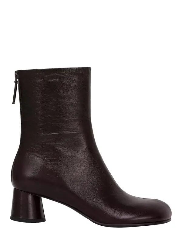 POTAMY 65mm Leather Ankle Boots - Brown