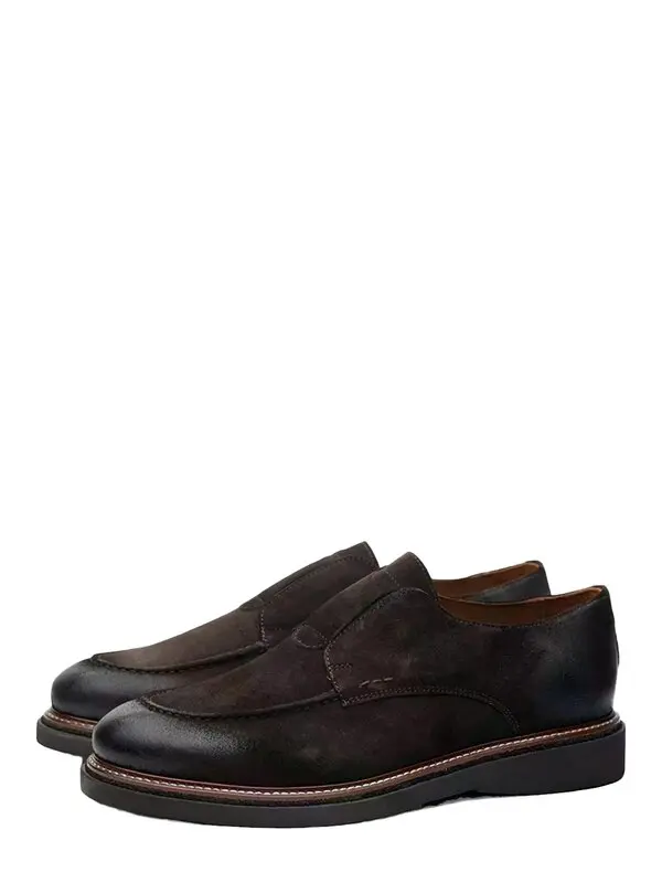 POCHE PARIS Panelled Loafers - Brown