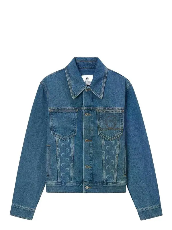 MARINE SERRE Moon-print Denim Jacket - Blue
