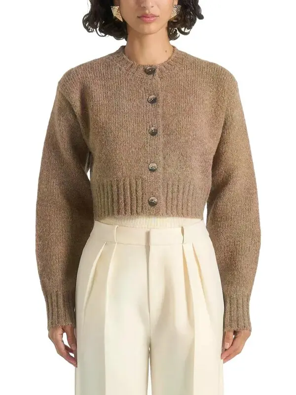 Manière De Voir Caren Brushed Button Cardigan - Neutrals