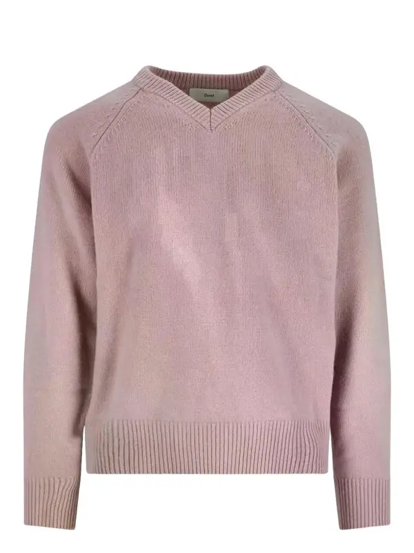 DUNST V-neck Wool Sweater - Pink