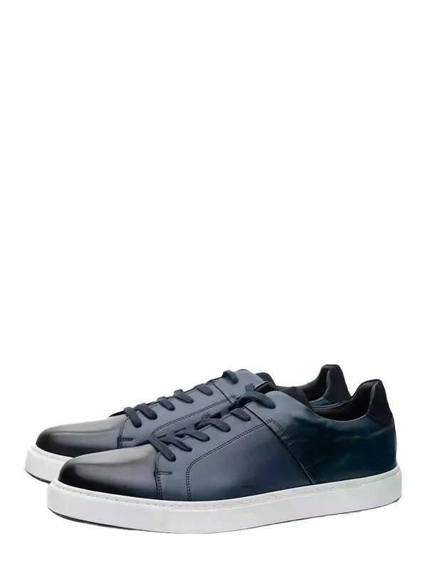 POCHE PARIS Leather Sneakers - Blue
