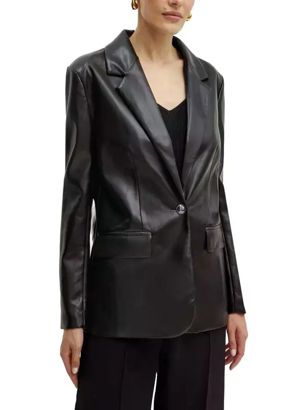 Guess Single-breasted Blazer With Notch Lapels - Black