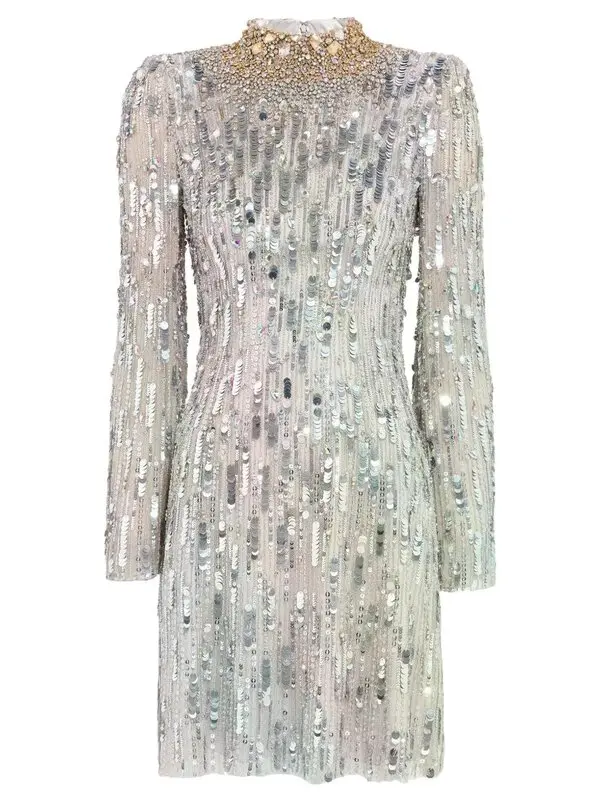 Jenny Packham Passion Sequin-embellished Mini Dress - Grey