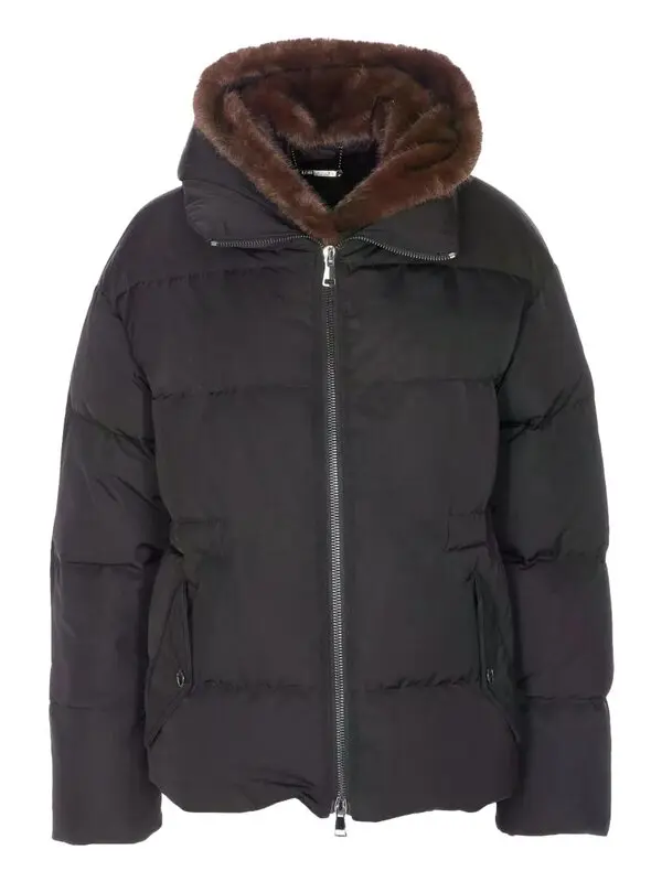 LOU ANDREA Padded Jacket With Removable Hood - Black