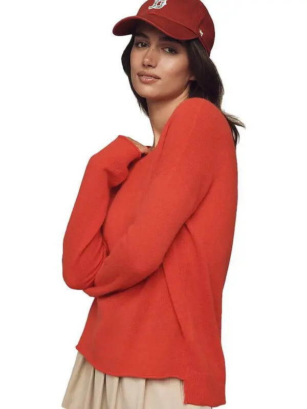 Maeve Relaxed Fit Cashmere Sweater - Candy Red
