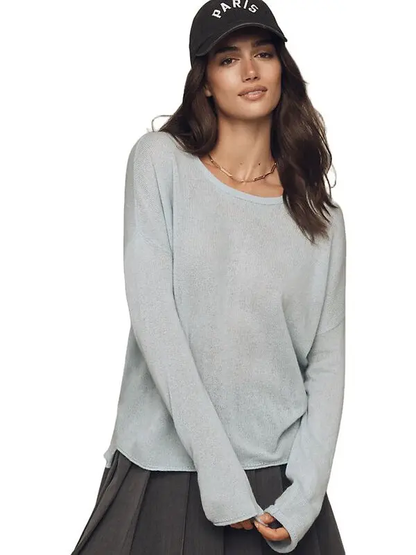 Maeve Relaxed Fit Cashmere Sweater - Soft Blue Cloud