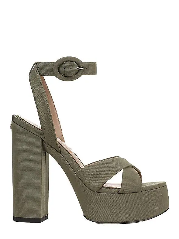 Sam Edelman Savannah Ankle-strap Heels - Olive