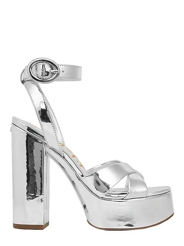 Sam Edelman Savannah Ankle-strap Heels - Silver