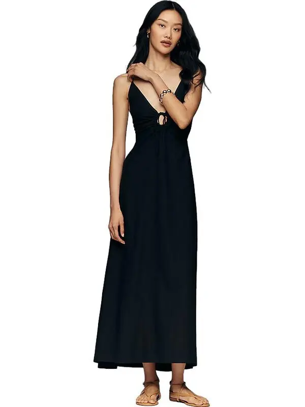 L*Space Mabel Linen Blend Maxi Dress - Black