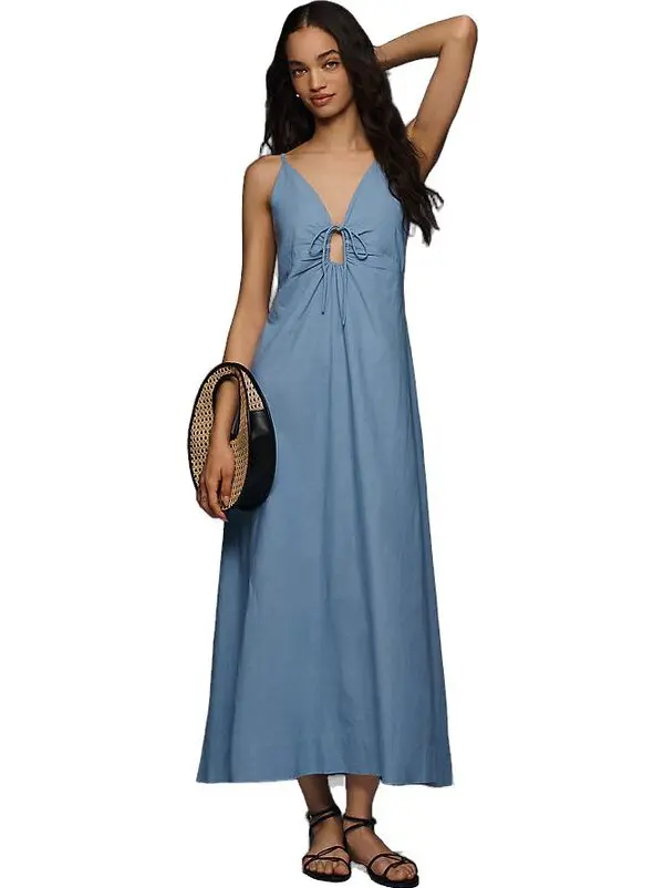 L*Space Mabel Linen Blend Maxi Dress - Blue