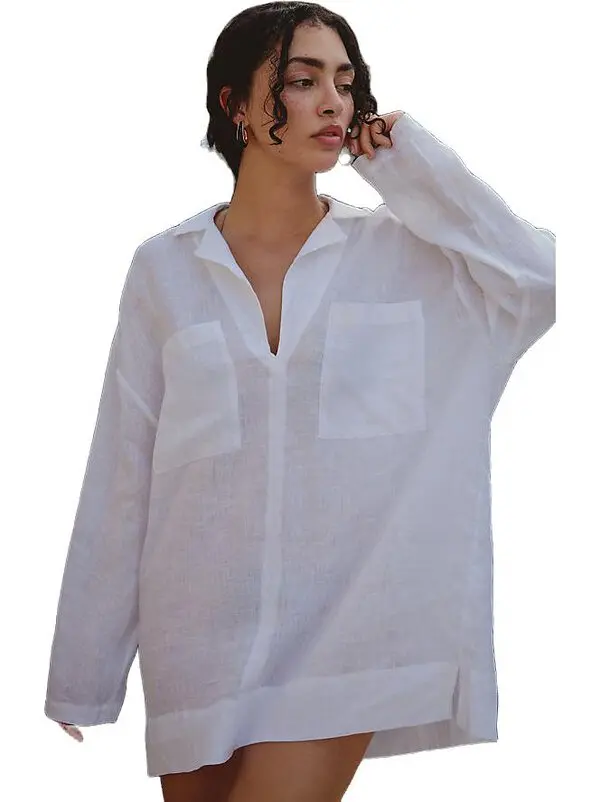 L*Space Oasis Len Long-sleeve Tunic - White