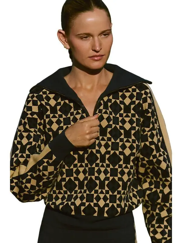 The Upside Kairo Cosmo Half-zip Sweater - Black Pattern