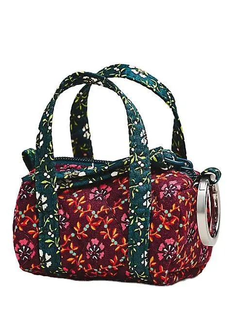 VERA BRADLEY Original Duffle Bag-shaped Bag Charm - Lattice Patchwork Mistletoe