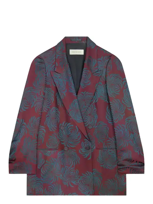 Dries Van Noten Floral Double-breasted Blazer - Red